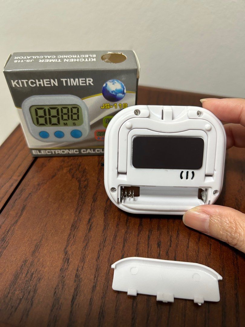 White digital timer magnet electronic calculator with stand up clip ...