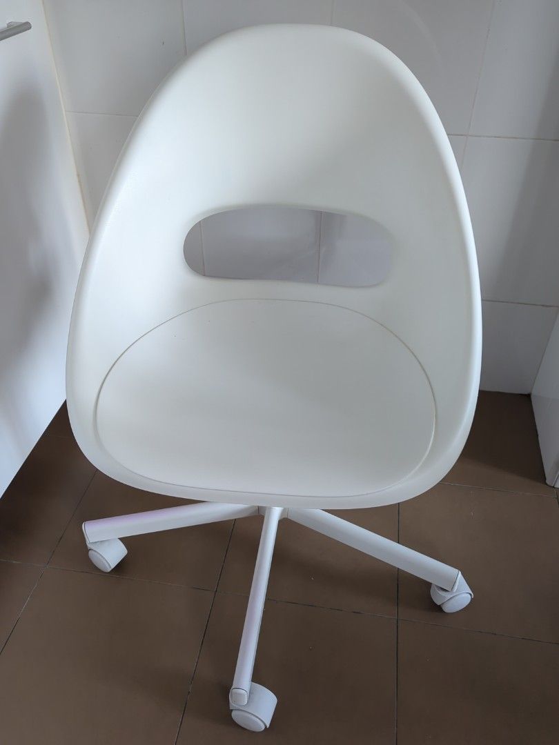 White IKEA study chair, Furniture & Home Living, Furniture, Chairs on ...