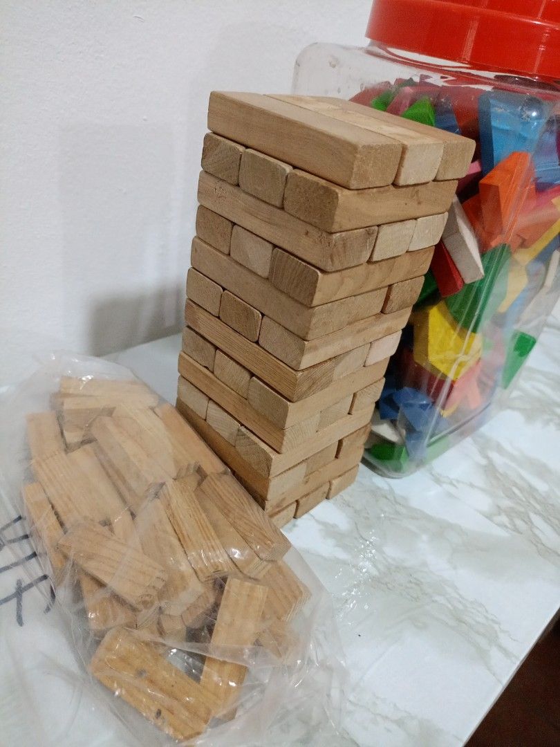 Wooden Blocks Assorted with jenga blocks bricks and building blocks ...