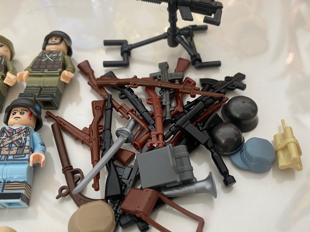WW2 war military lego mini figures with FREE weapons and accessories ...