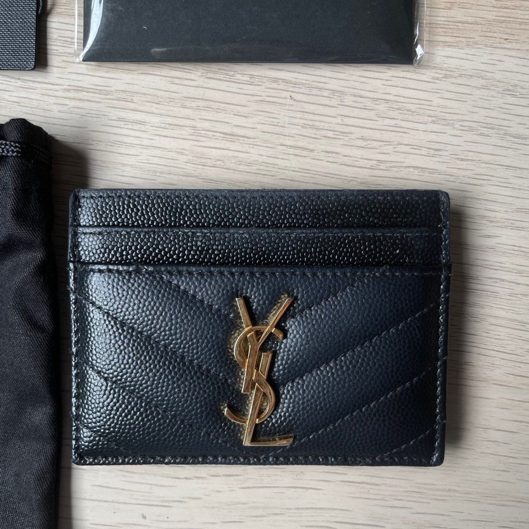 YSL Card Holder black, Luxury, Bags & Wallets on Carousell