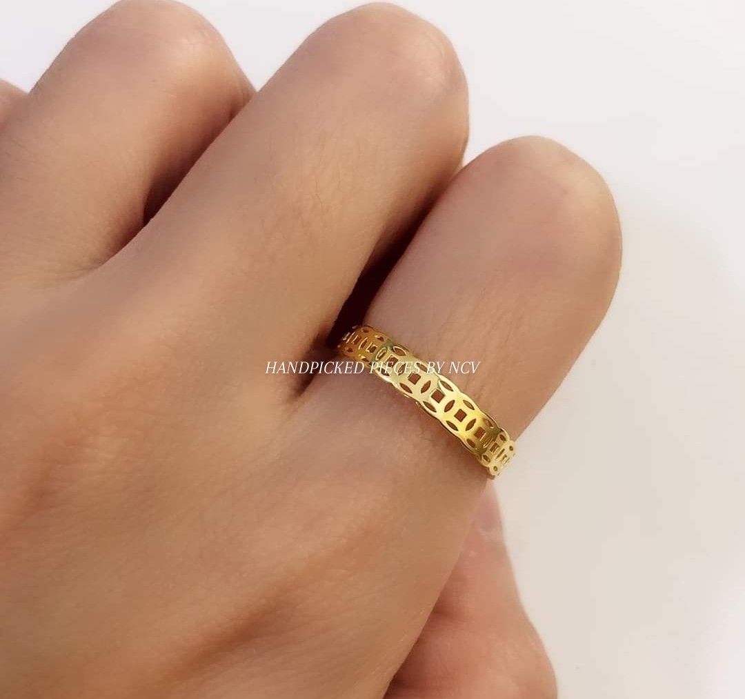 18k Saudi Gold Money Catcher Ring, Women's Fashion, Jewelry ...