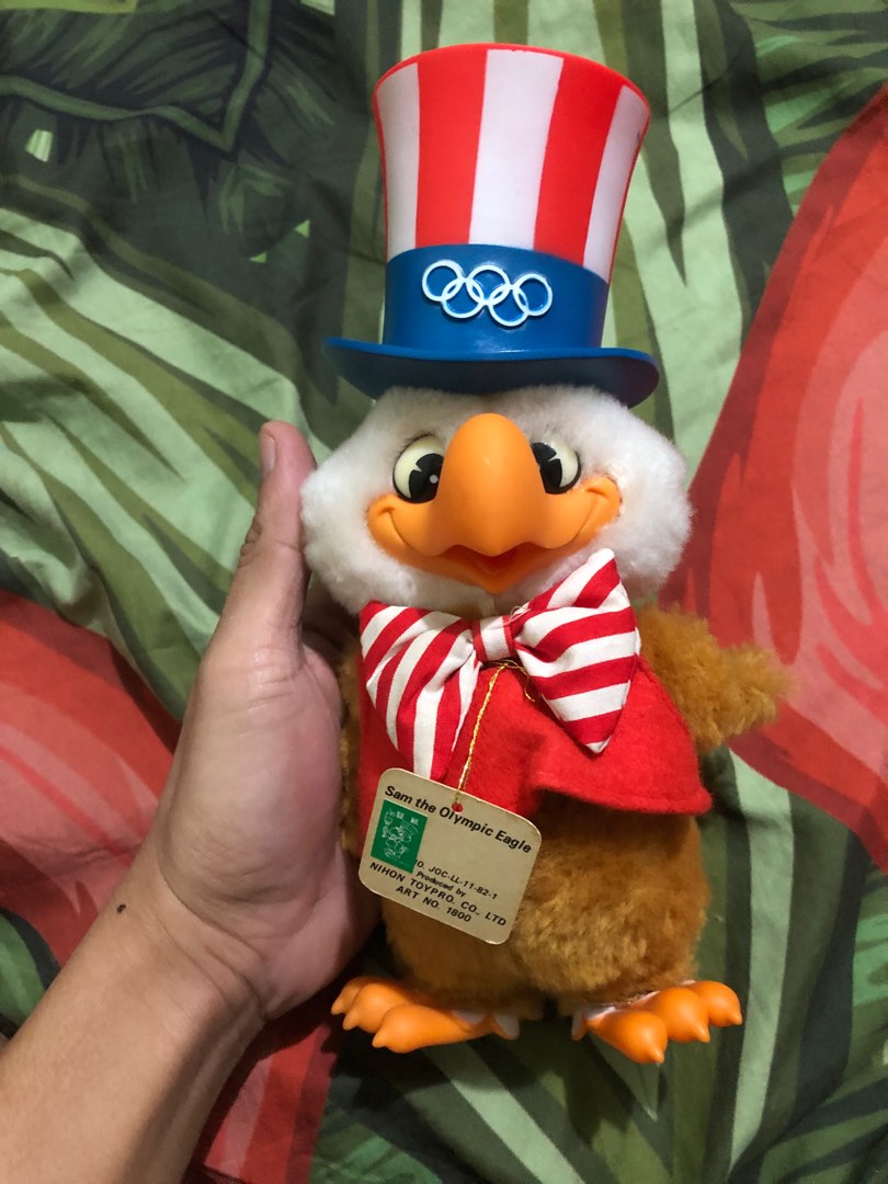 1980 rare sam the eagle olympic mascot vinyl plush figure, Hobbies & Toys, Toys & Games on Carousell