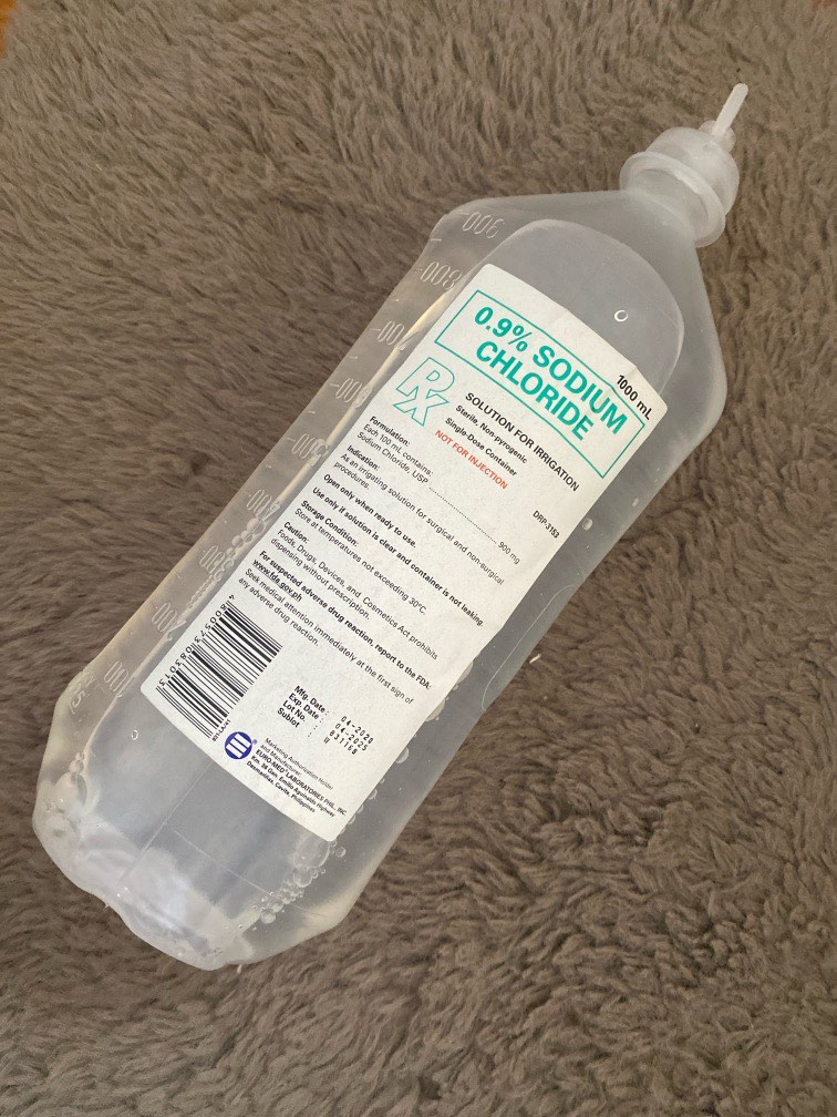 1 Liter Saline Solution (Irrigation solution), Health & Nutrition ...