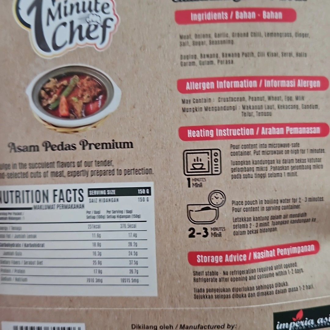 1 minute chef, Food & Drinks, Packaged & Instant Food on Carousell