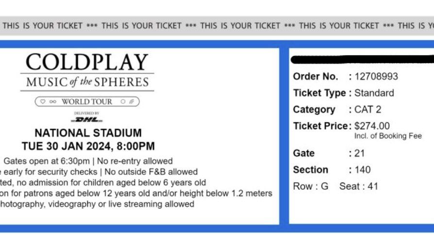3 x COLDPLAY tickets 30 JAN, Tickets & Vouchers, Event Tickets on Carousell