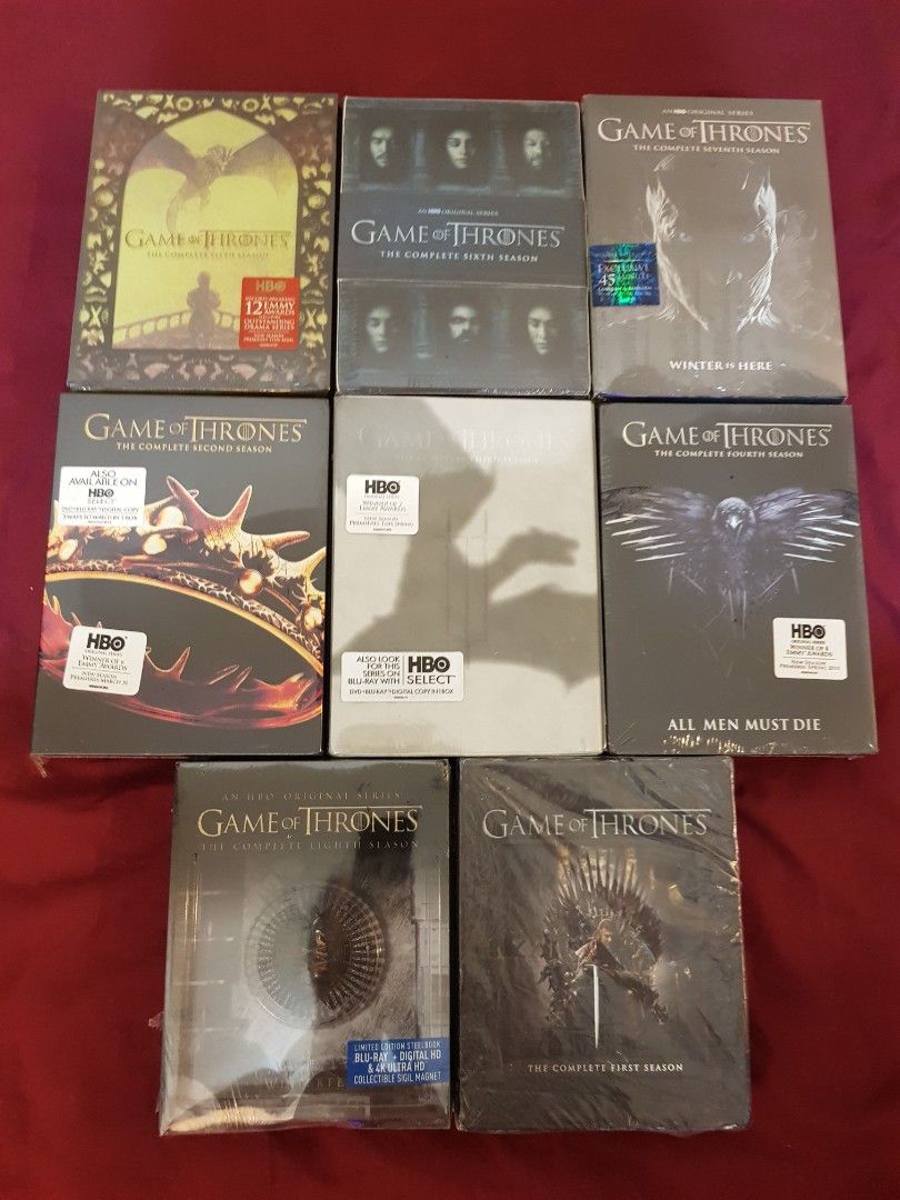 4K Game Of Thrones Complete 1-8 Seasons Collection Original Blu-Ray And DVD Boxsets (Factory ...