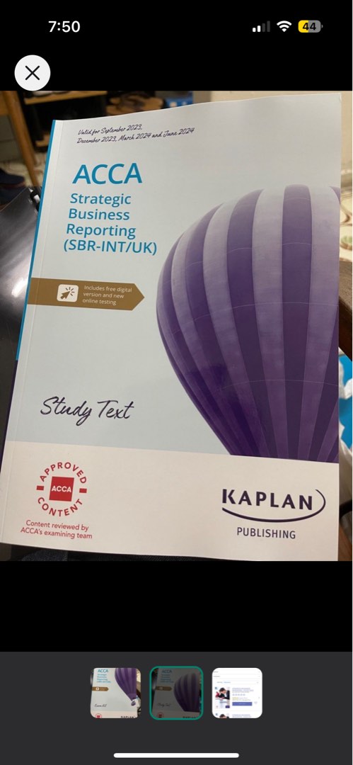 ACCA SBR TEXTBOOK/ KAPLAN STUDY TEXT/exam kit, Hobbies & Toys, Books ...