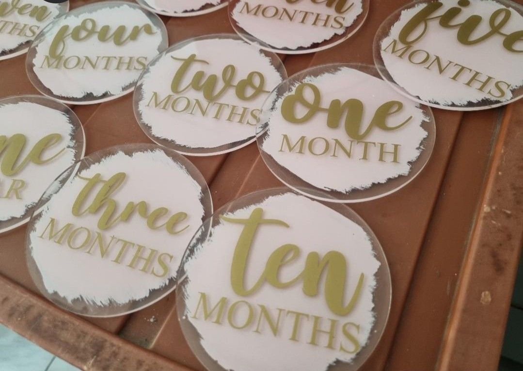 Acrylic disc baby monthly milestone set (please see description for ...