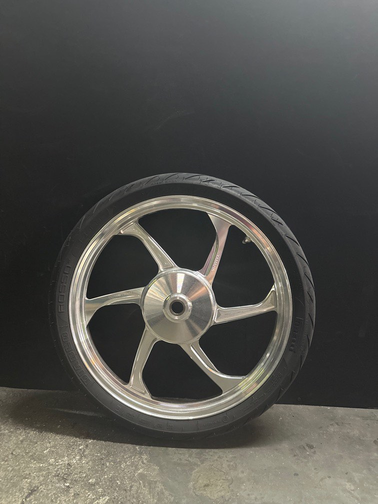 AEROX NVX RIM 17 INCH CHROME FRONT/BACK, Motorcycles, Motorcycle ...