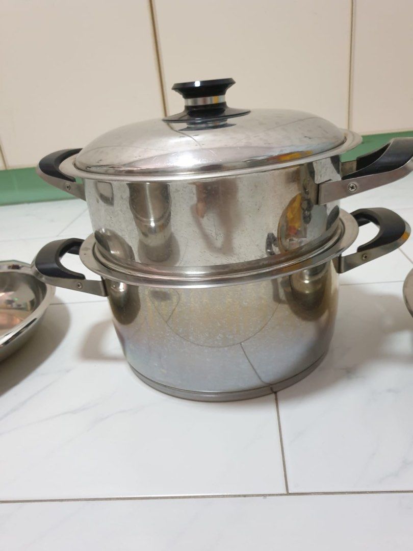 AMC stainless steel pots and pan, Furniture & Home Living, Kitchenware ...