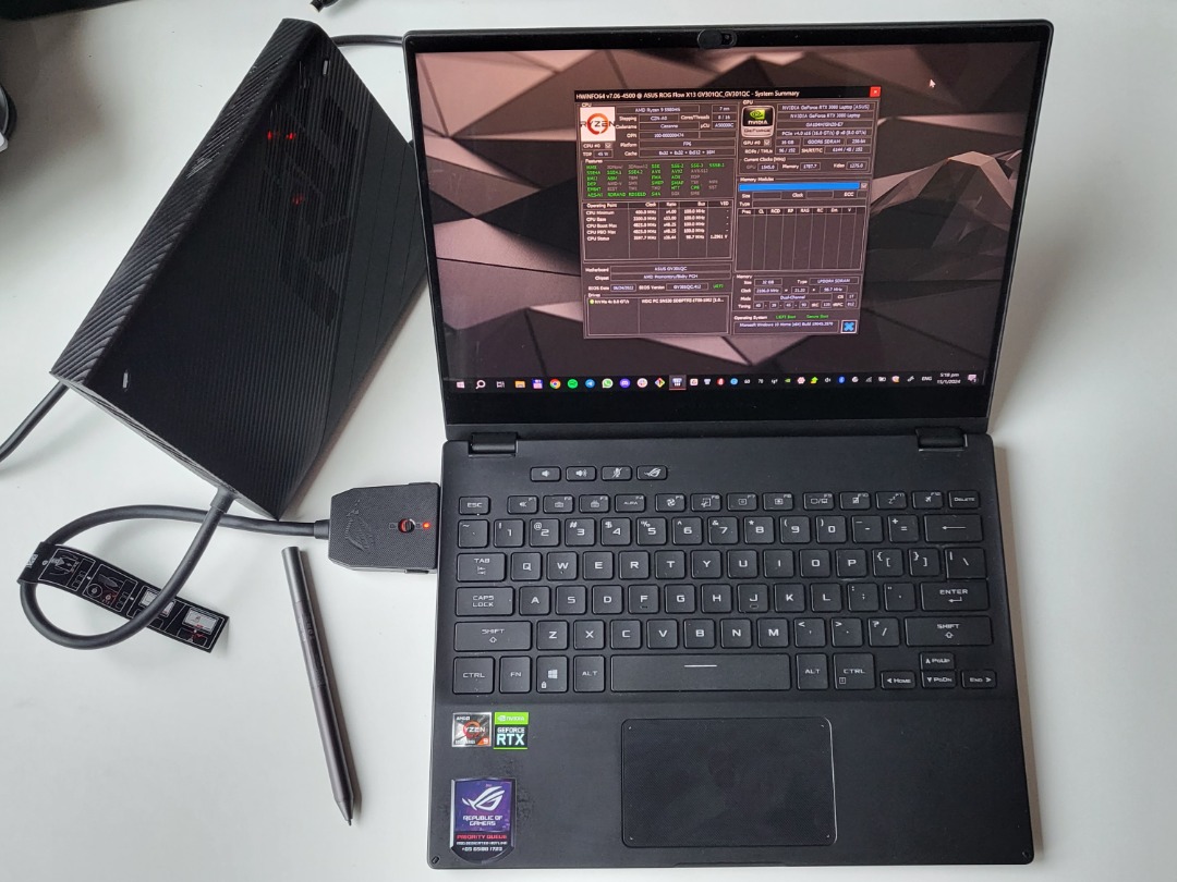 Asus ROG Flow X13 + XG Mobile eGPU w RTX 3080 (Win 11 / AMD Ryzen 9 ...