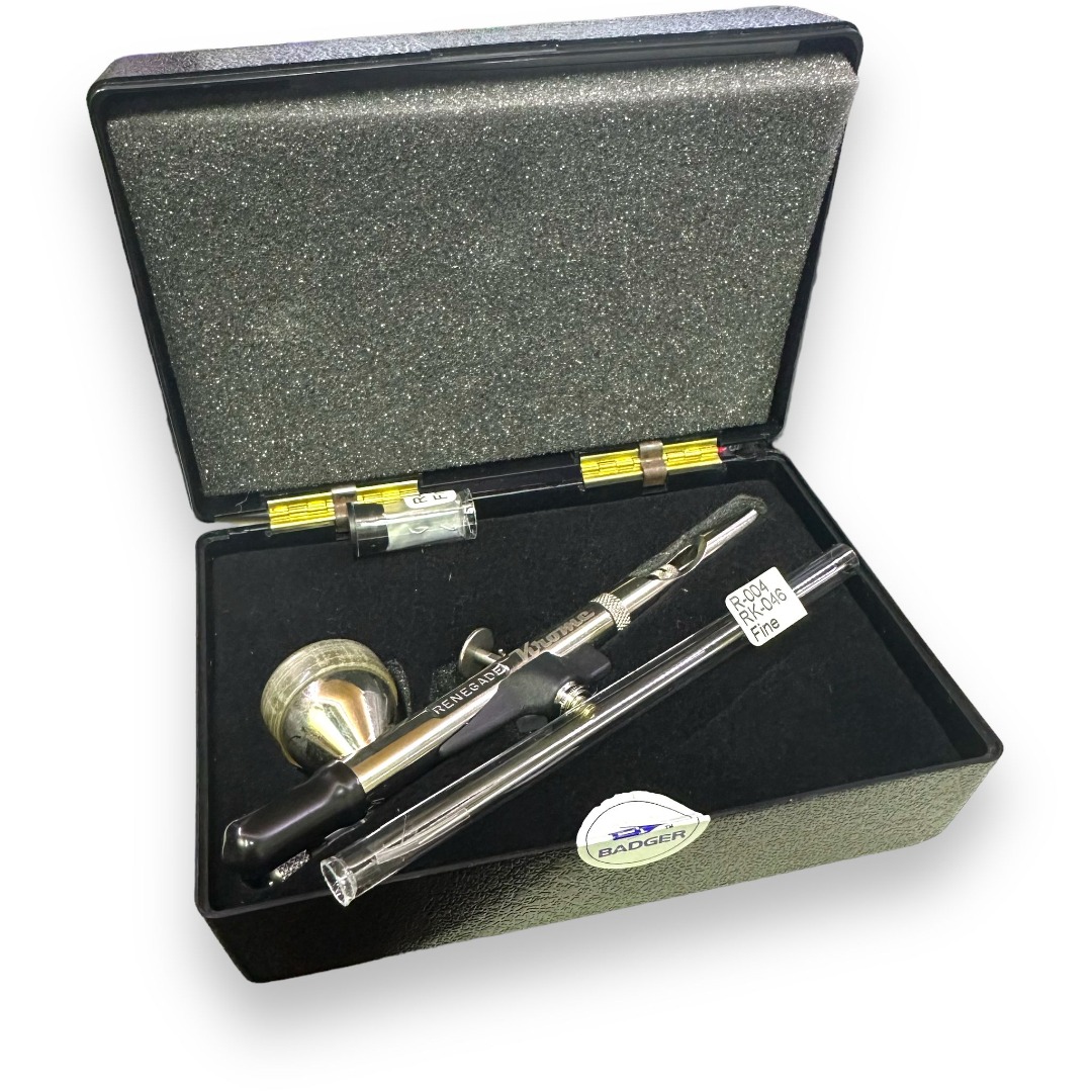 JE-Badger Air-Brush Company RK-1 Krome Airbrush 2-in-1 Ultra Fine ...