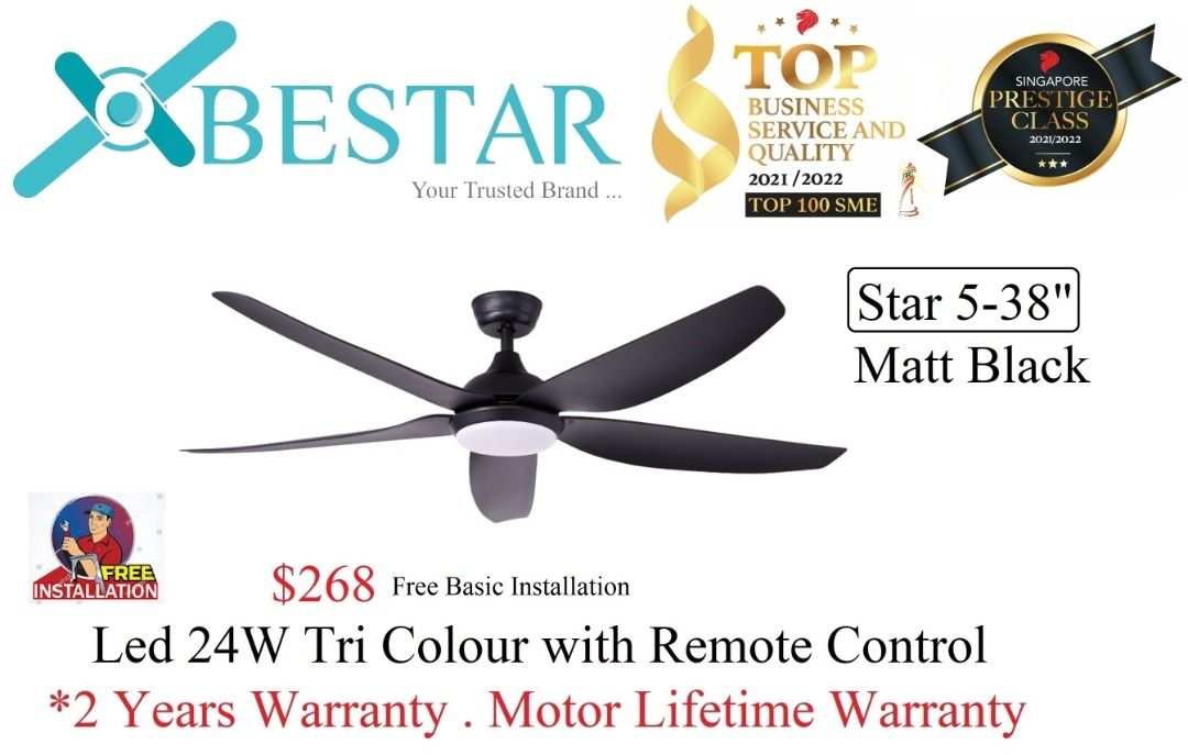 Free Installation/Bestar Star5 DC WIFI Ceiling Fan/38",48"&58"/WIFI ...