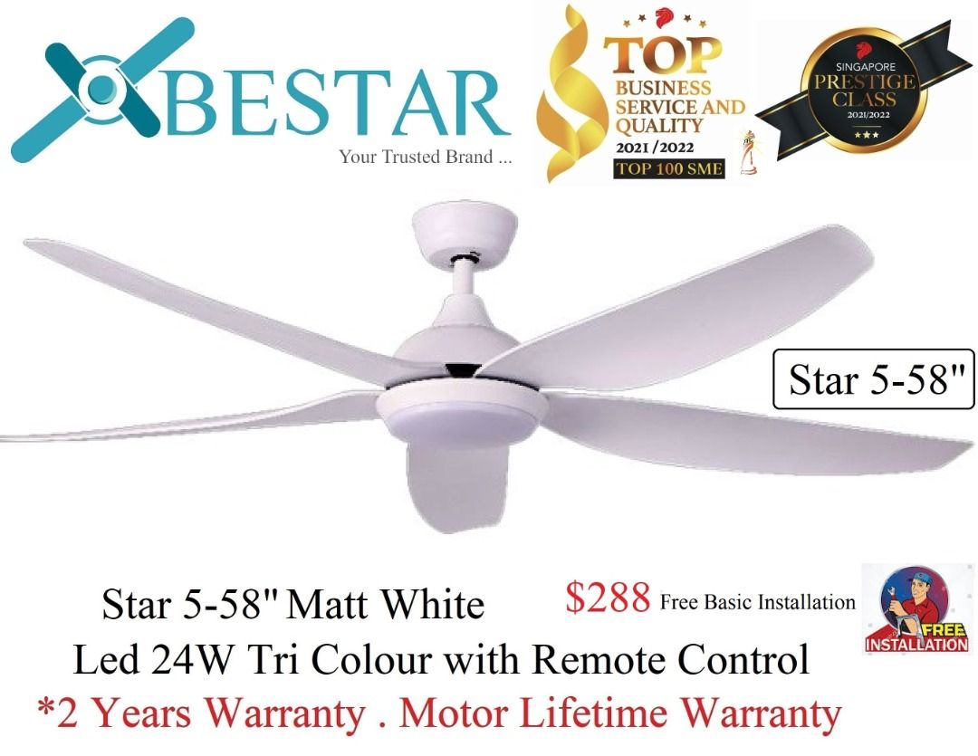 Free Installation/Bestar Star5 DC WIFI Ceiling Fan/38",48"&58"/WIFI ...