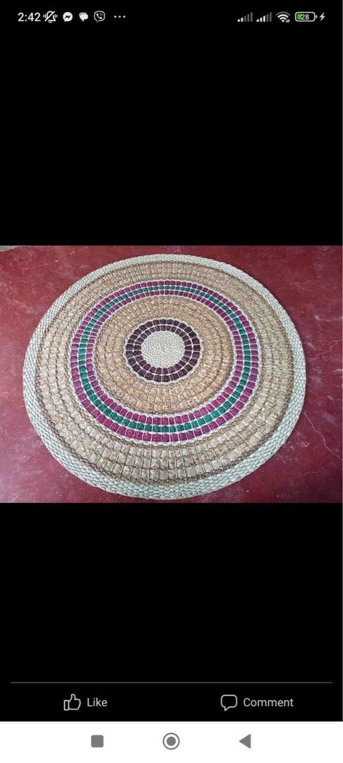 BIG SIZE 5 FT Handcrafted pandan mat, Furniture & Home Living, Home ...