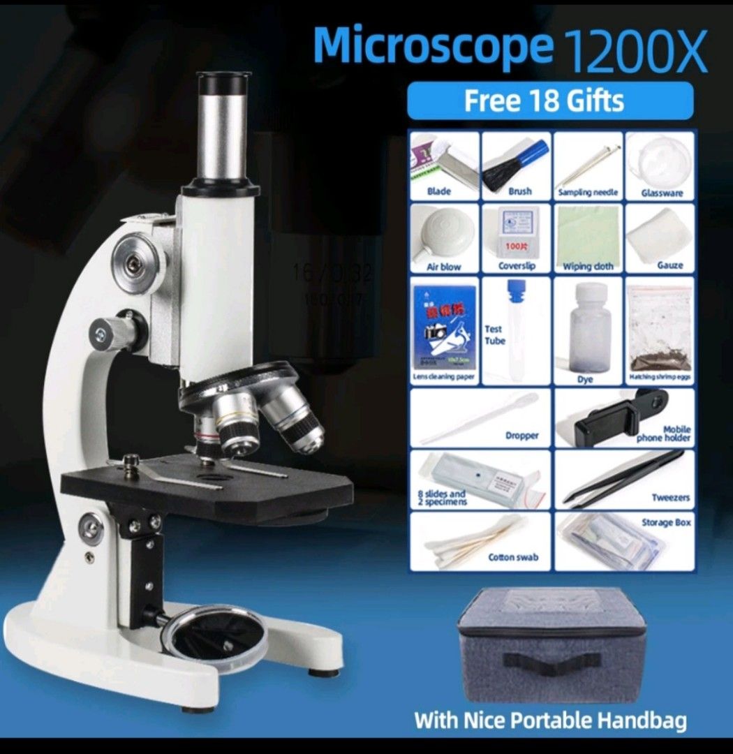 Biological Microscope 1200X (RUSH), Health & Nutrition, Medical ...