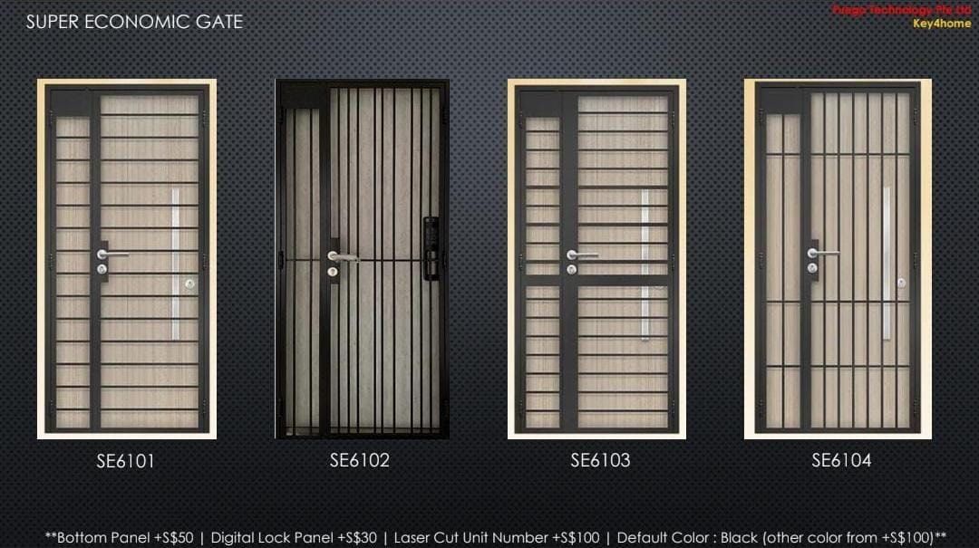 Bundle of HDB Mild Steel Gate + Digital Gate Lock, Furniture & Home ...