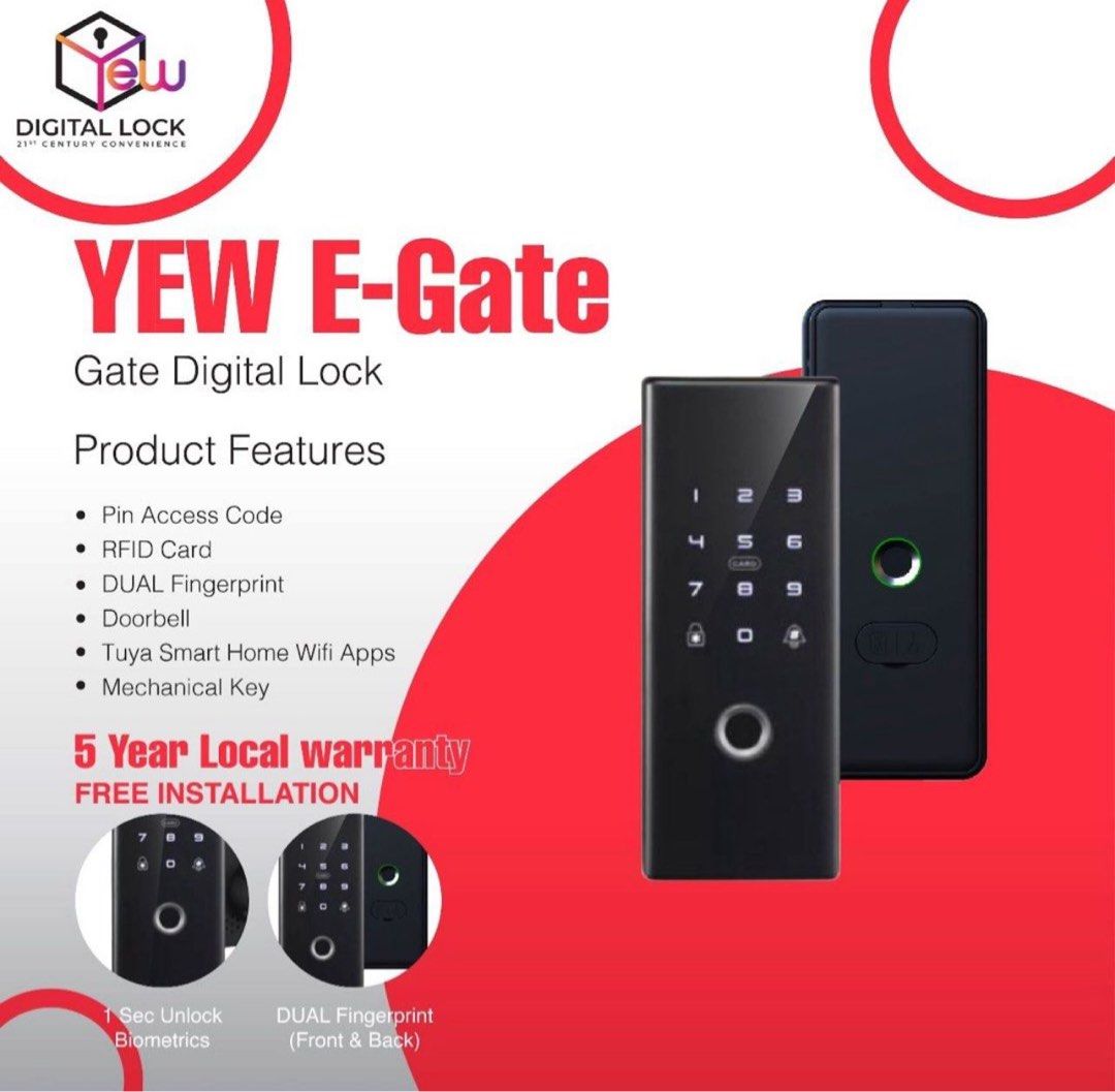 Bundle of Mild Steel Gate + Gate Digital Lock, Furniture & Home Living ...