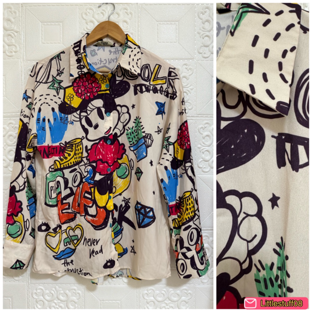Cartoon Character Top, Women's Fashion, Tops, Blouses on Carousell