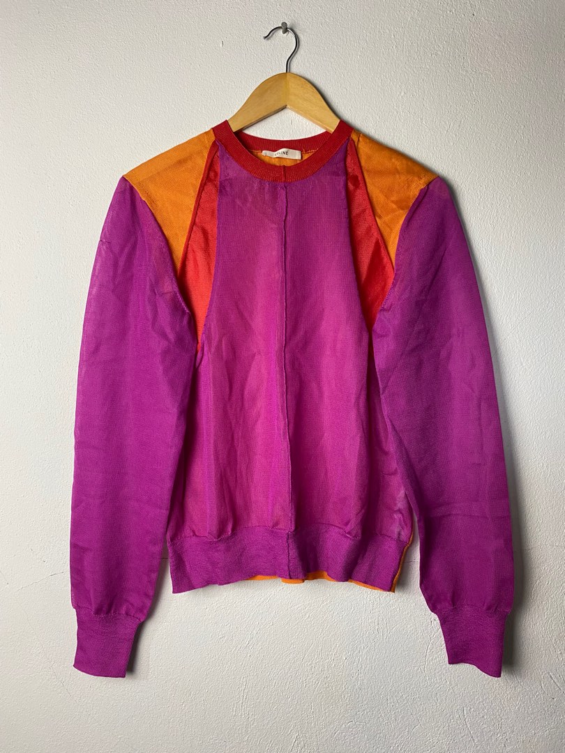 Celine - Color Block - Mesh Sweater, Women's Fashion, Tops, Others Tops ...