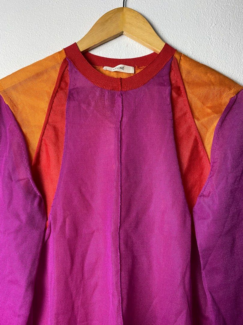 Celine - Color Block - Mesh Sweater, Women's Fashion, Tops, Others Tops ...