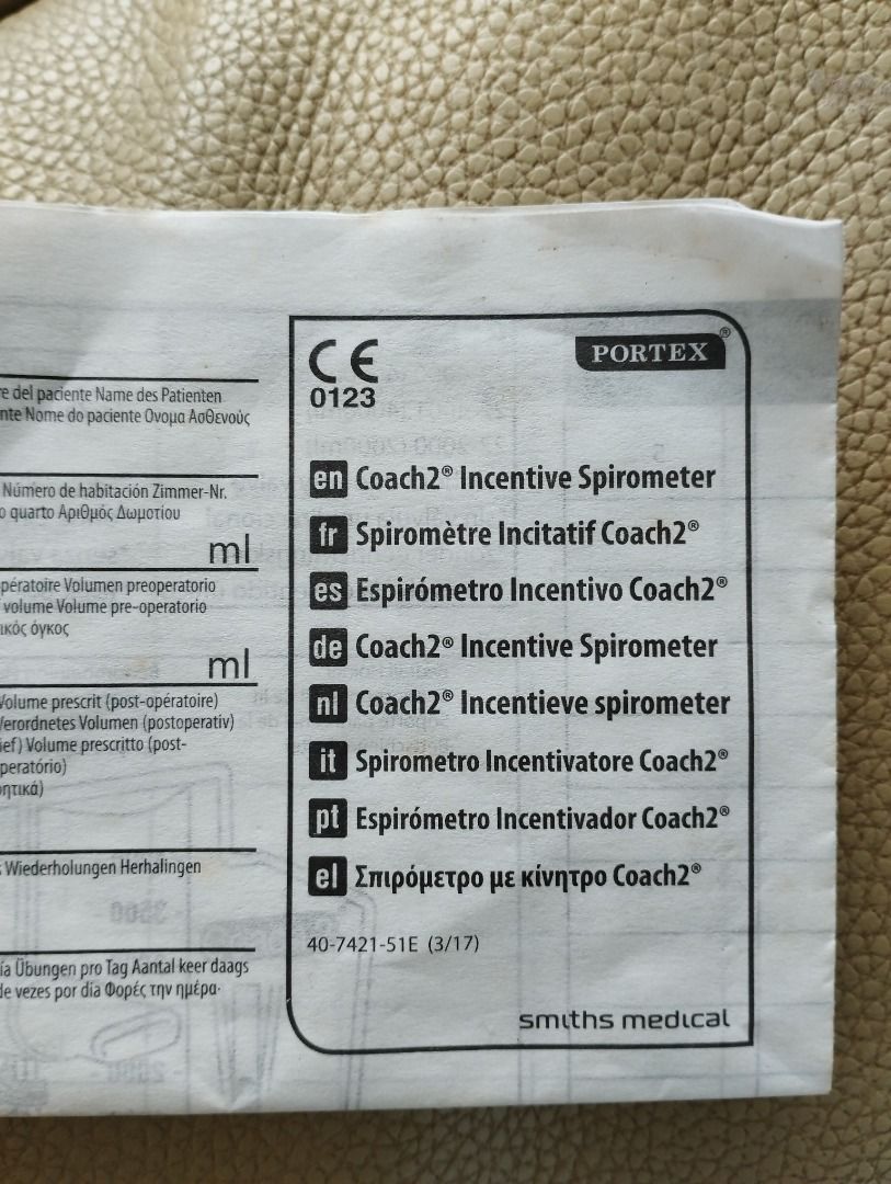 Coach2 Incentive Spirometer, Health & Nutrition, Medical Supplies & Tools on Carousell
