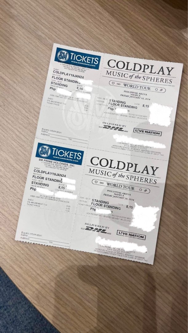 Coldplay - Day 1 - Floor Standing, Tickets & Vouchers, Event Tickets on ...
