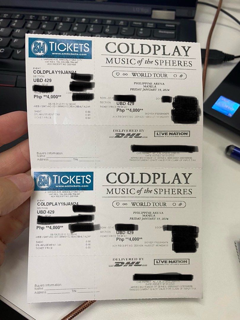 Coldplay PH January 19, 2024, Tickets & Vouchers, Event Tickets on ...