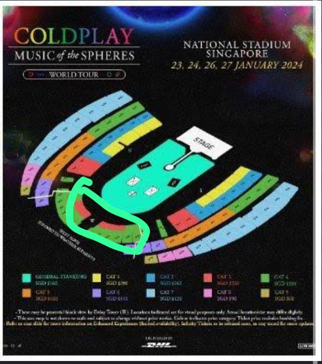 Coldplay Ticket (3 Tic) Cat 4 On 27th Jan 2024, Tickets & Vouchers ...