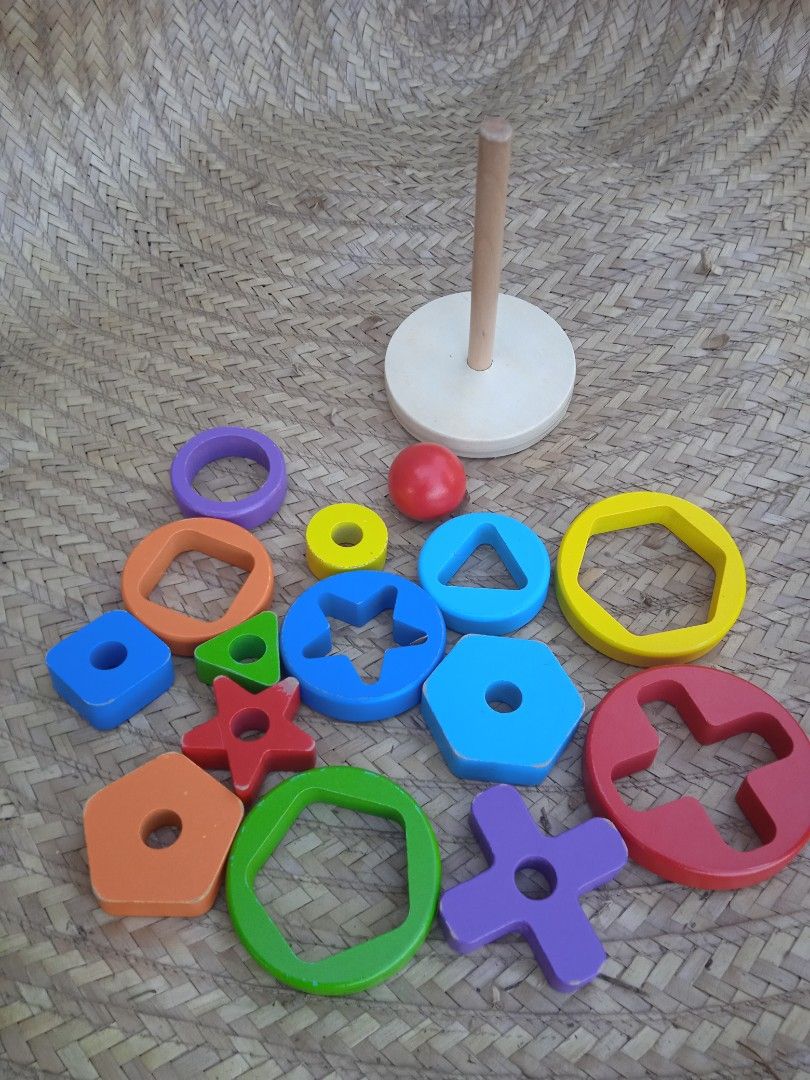 Colors and Shapes Wooden Stacker, Babies & Kids, Infant Playtime on ...