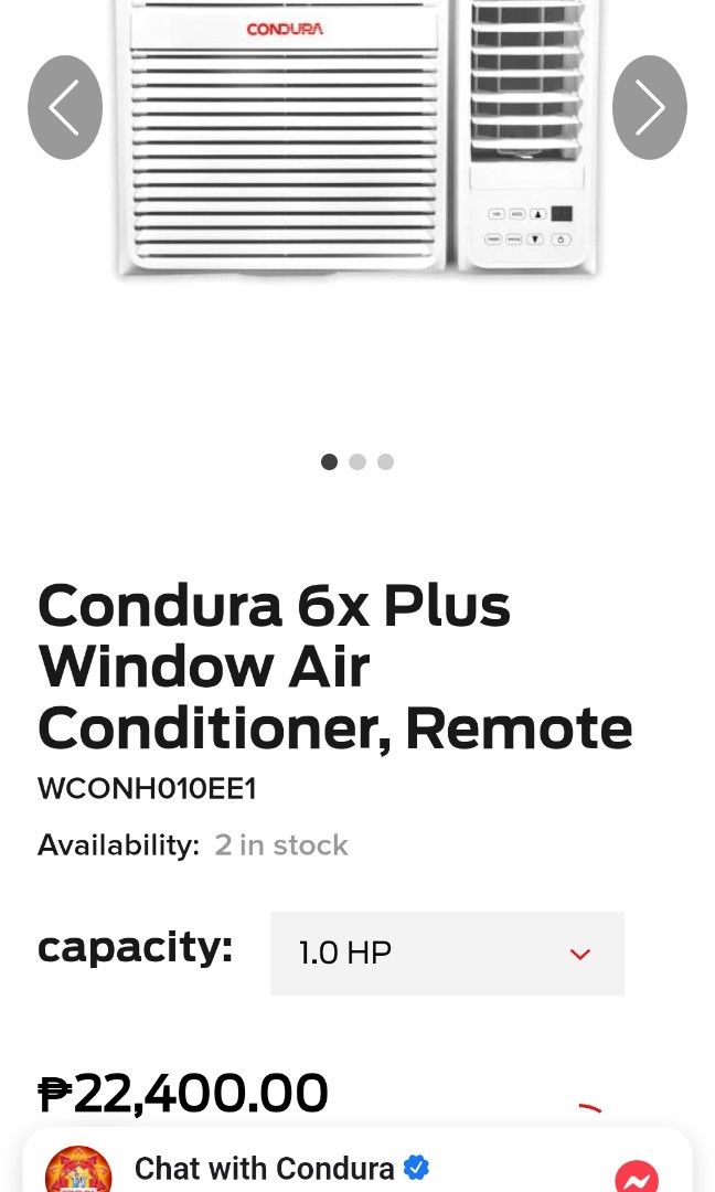 Condura 6x Plus Window Type 1 HP, TV & Home Appliances, Air ...