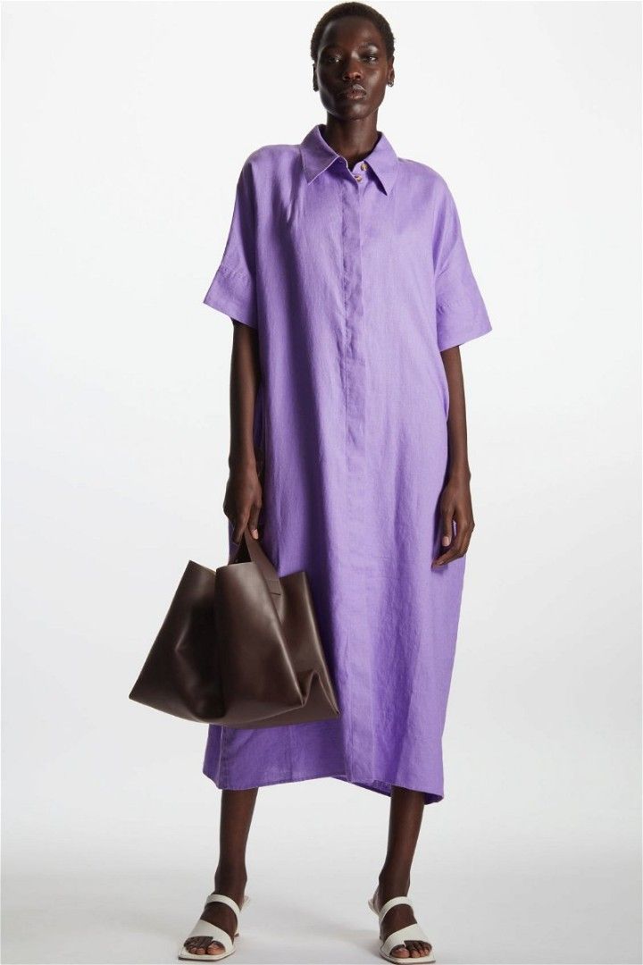 COS Relaxed Linen Shirt Dress, Women's Fashion, Dresses & Sets, Dresses ...