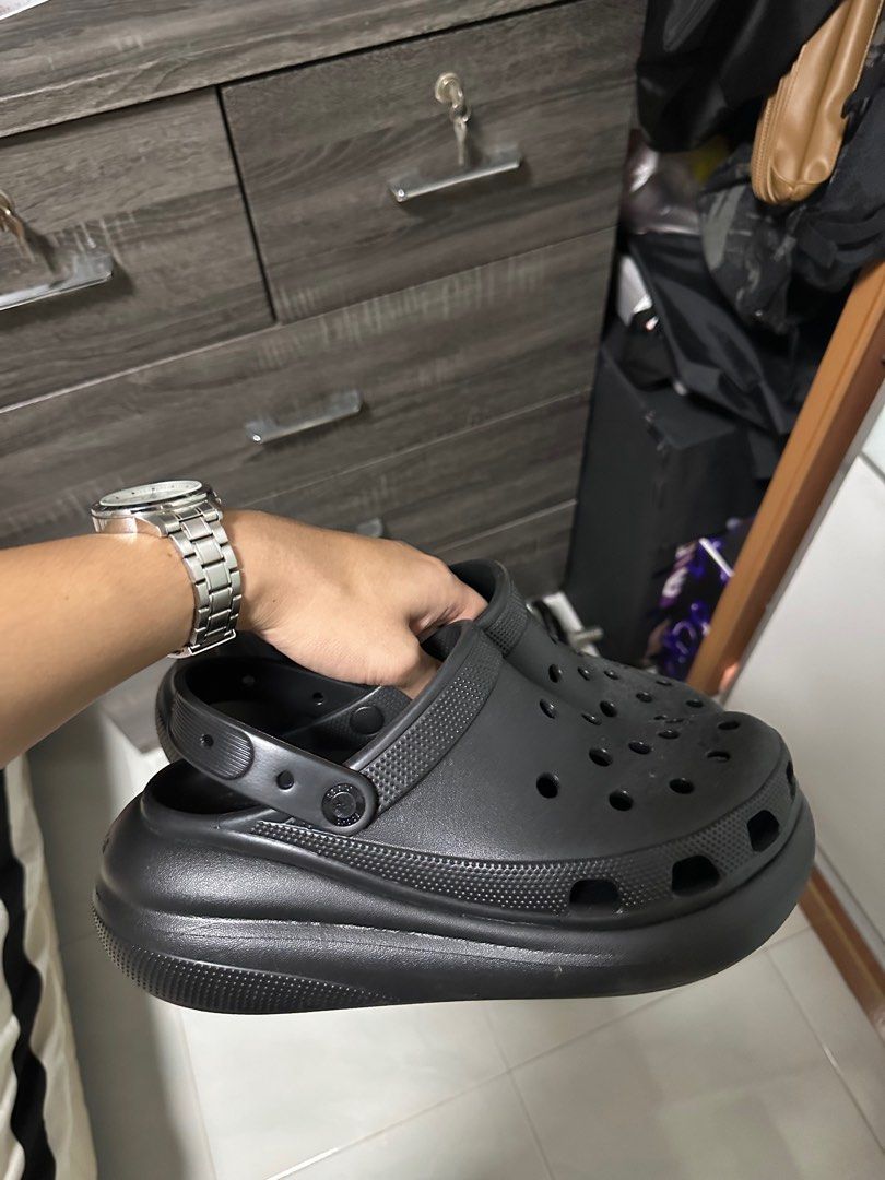 Crocs platforms black, Men's Fashion, Footwear, Sneakers on Carousell