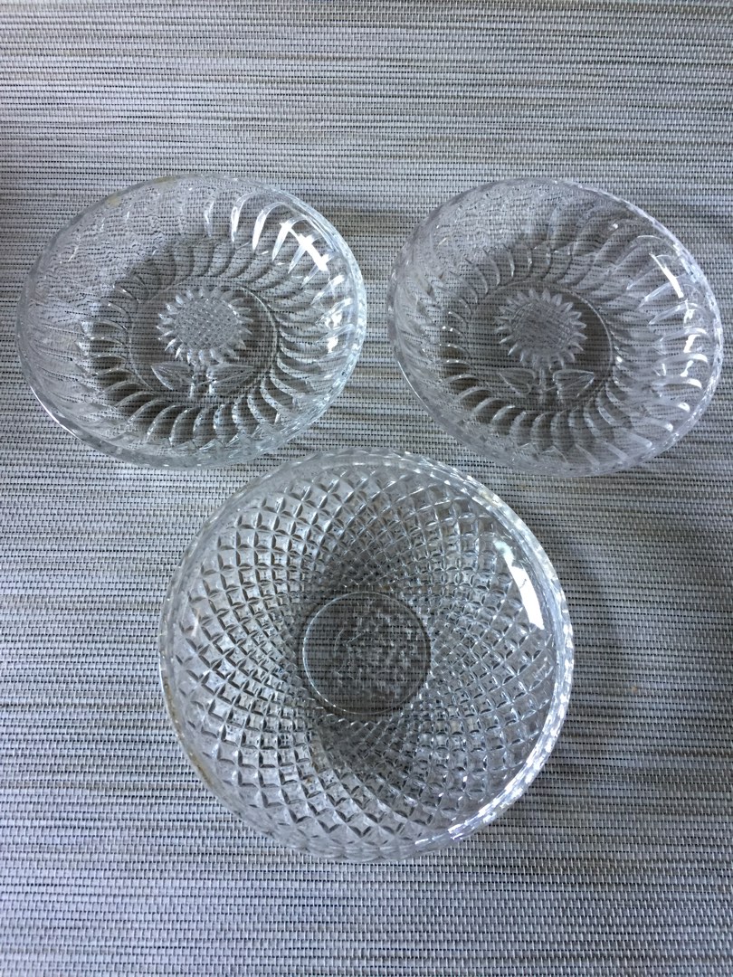 Crystal Glass Saucer Plate Dish Set, Furniture & Home Living ...