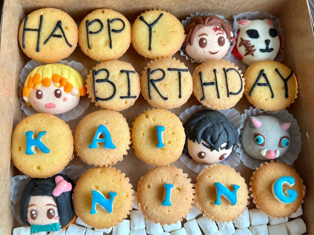 Demon Slayer Cupcakes and Cookies. Birthday/ Anniversary/ Graduation ...