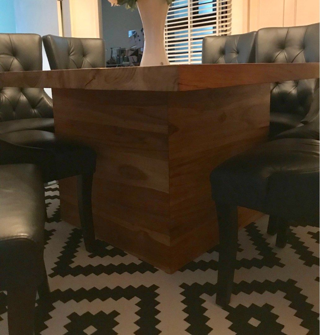 Customise square table with 8 chairs, Furniture & Home Living ...