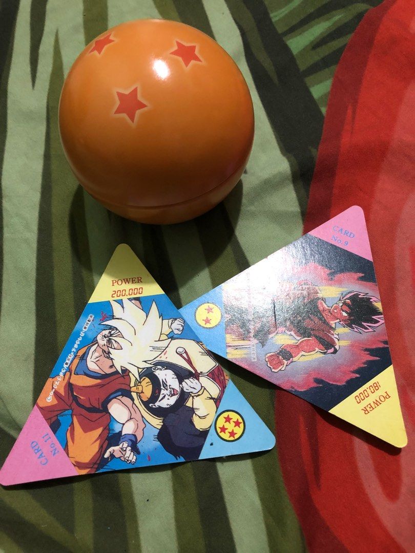 DBZ tin can and triangular cards, Hobbies & Toys, Toys & Games on Carousell