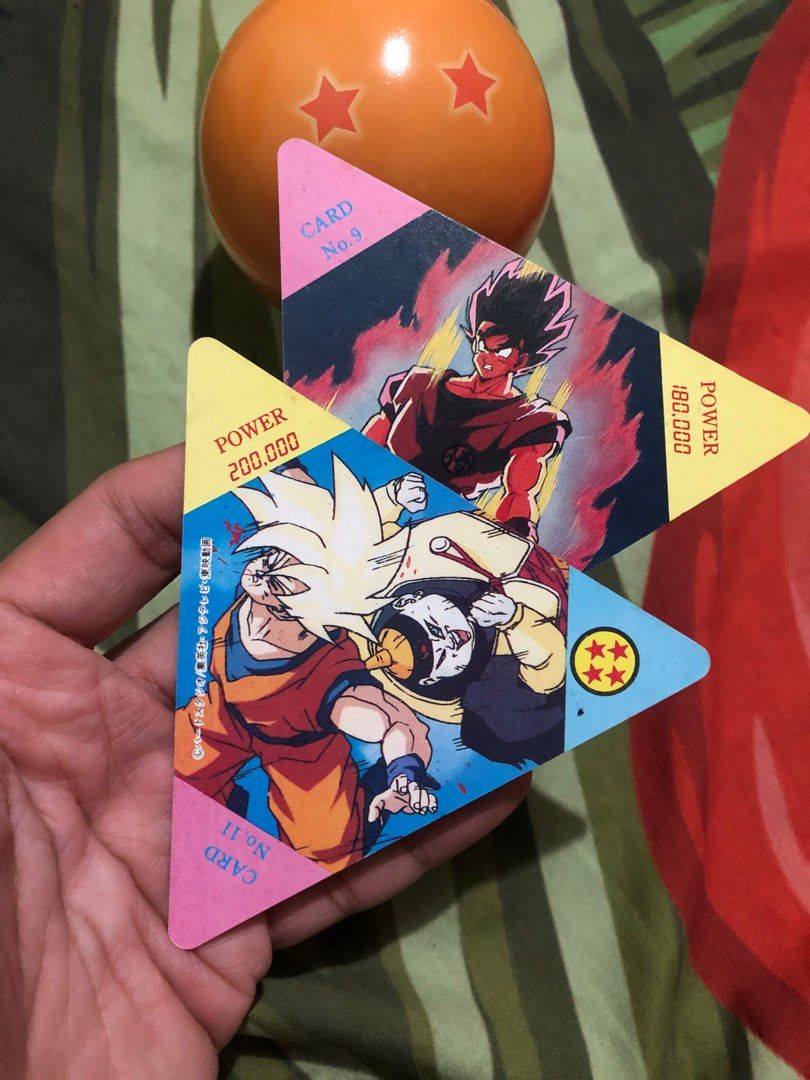 DBZ tin can and triangular cards, Hobbies & Toys, Toys & Games on Carousell