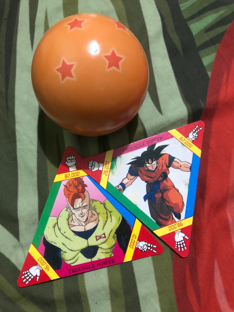 DBZ tin can and triangular cards, Hobbies & Toys, Toys & Games on Carousell