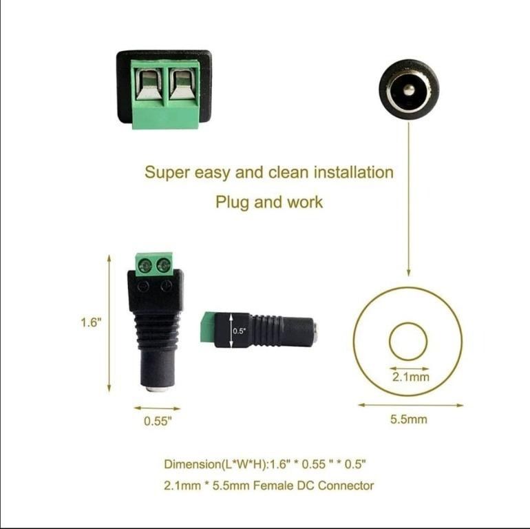 Female Connector DC Power Plug Adaptor, Furniture & Home Living ...