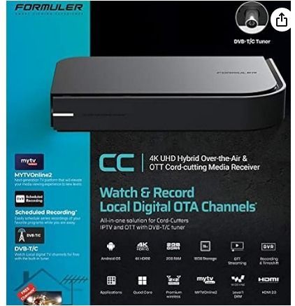 Formuler CC Hybrid DVB-T/C Terrestrial & Cable TV inbuilt Tuner 4K UHD ...