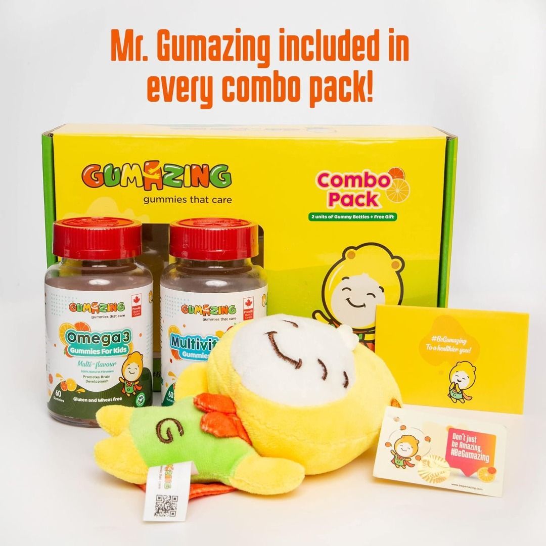 Gumazing Kids Daily Gummy Vitamin Bundle: Multivitamin & Omega 3 Fish ...