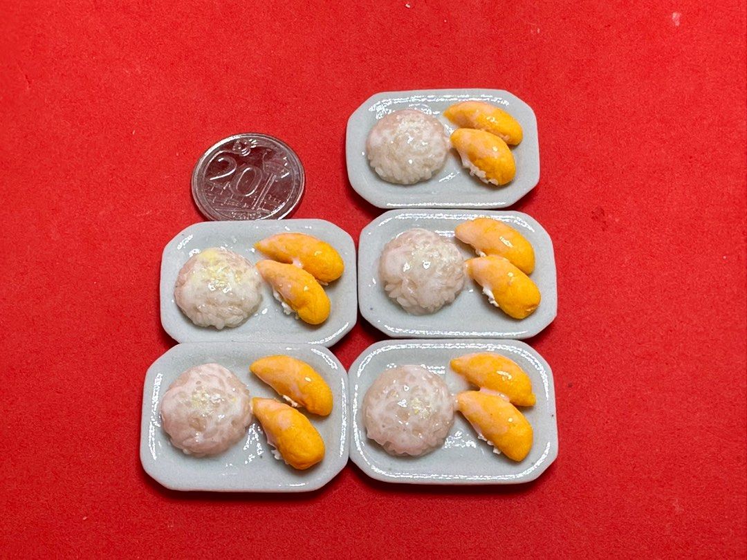 Handmade Miniature Durian Sticky Rice, Thai food, clay, 1 plate ...