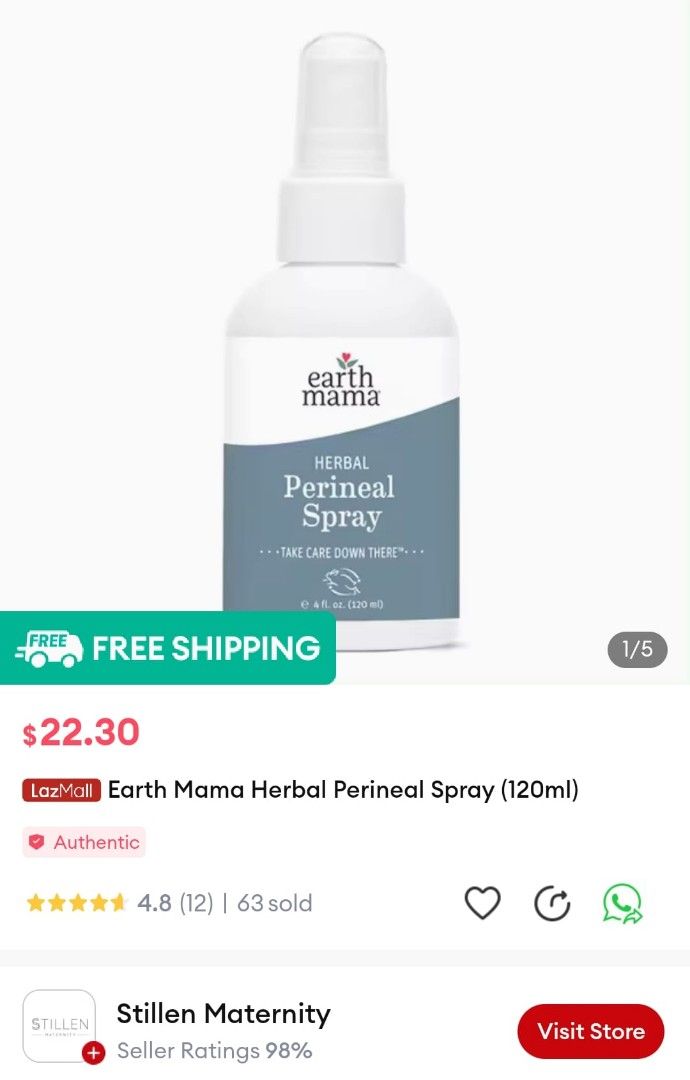 Herbal Perineal Spray (120ml), Beauty & Personal Care, Sanitisers ...