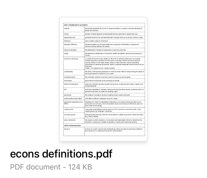 IB SL/HL Economics Definitions Notes, Hobbies & Toys, Books & Magazines ...
