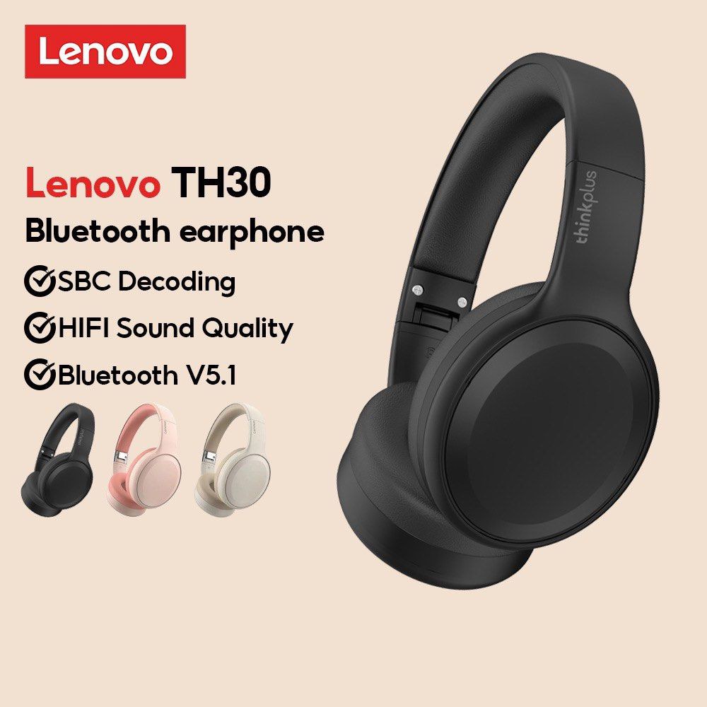 Lenovo TH30 Bluetooth Headphone Wireless Headphone Gaming Low Latency ...