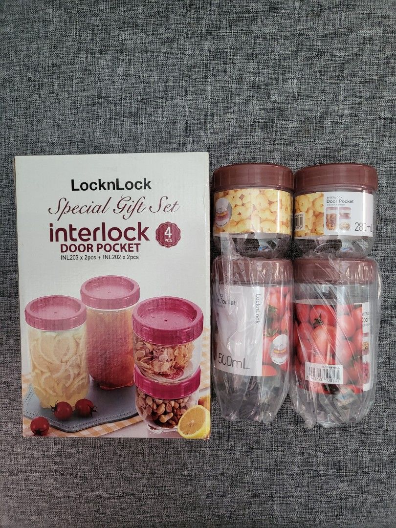 LocknLock Gift Set Interlock Door Pocket 4pcs, Kitchen & Appliances di ...