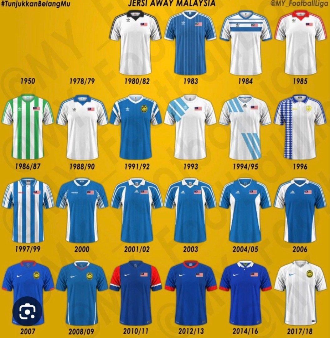 Malaysia 1991 Away soccer/football jersey/kit rare/retro/vintage, Men's ...