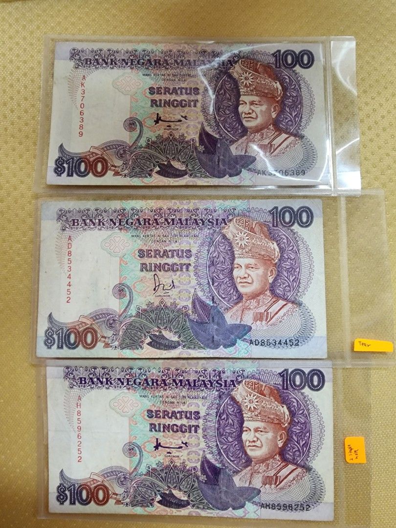 Malaysia old notes 100 ringgit 7th 6th, Hobbies & Toys, Memorabilia ...